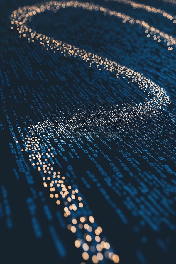 Abstract Binary and Digital Data Flowing in a Mesmerizing Pattern. Stock Photo - Image of ...