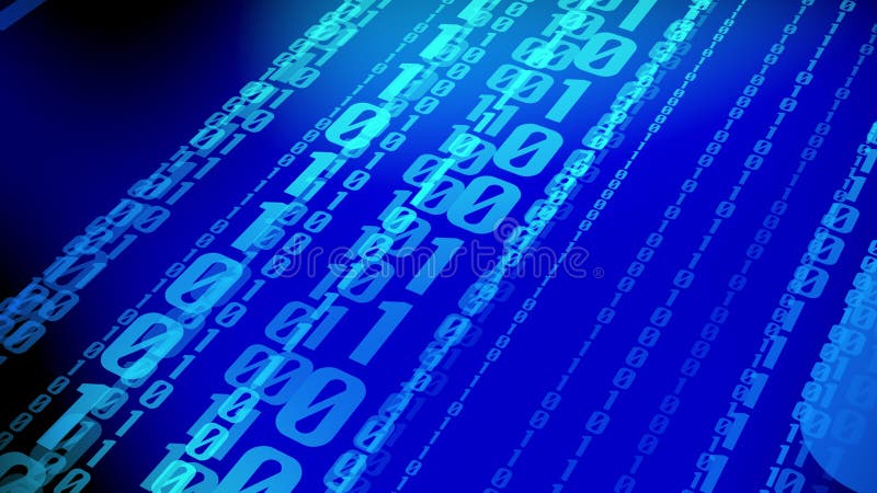 Computing in the Digital Age Exploring the Concept of Binary Code Against a Blue Background ...