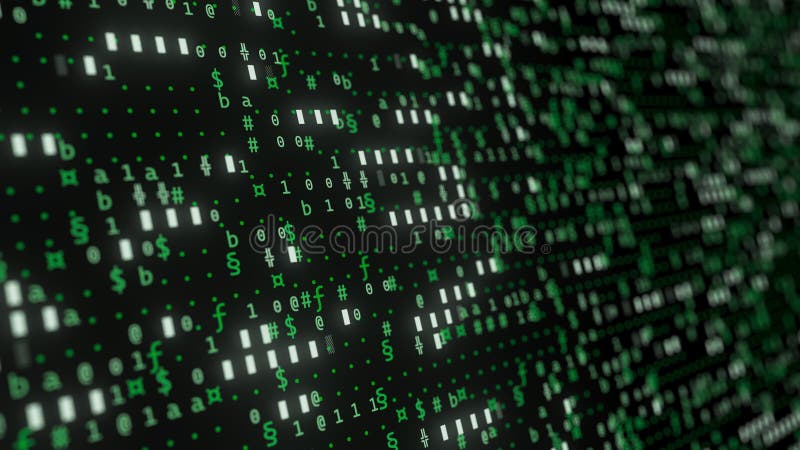 Matrix Code ASCII Digital Collage ASCII Art Forms the Structure Stock ...