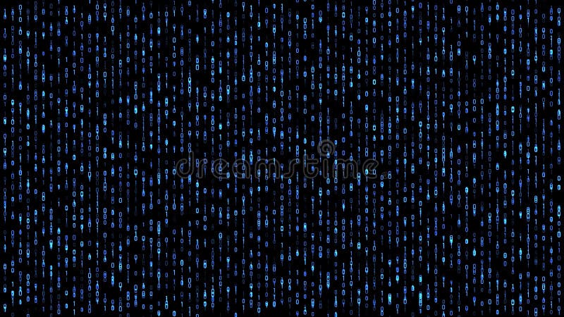 Abstract Binary Matrix Falling Code Blue Stock Illustration ...