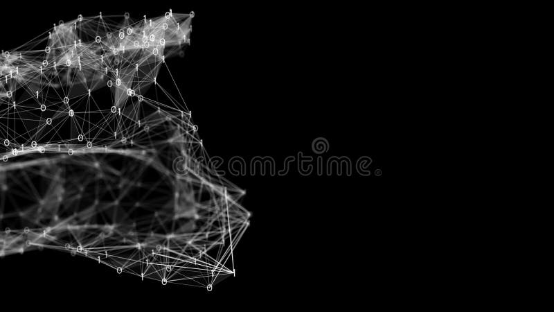 Abstract Motion - Digital Binary Polygon Plexus Data Networks Alpha Matte Stock Video - Video of ...