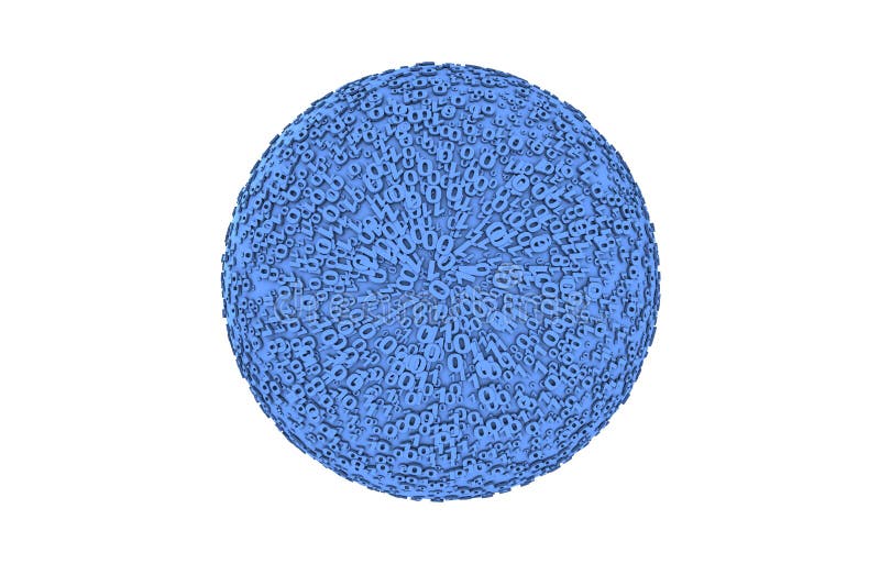 Abstract Binary Random White Background 3d Rendering Stock Illustration