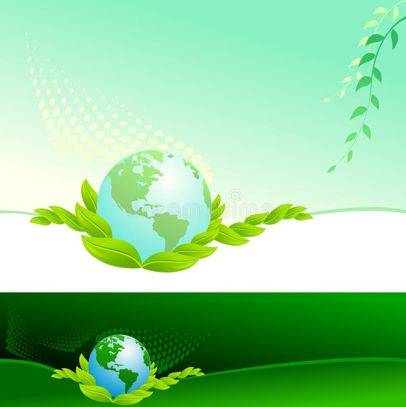 Abstract Bio Green Globe - Vector Background Stock Vector ...