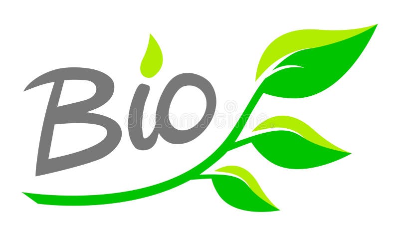 Bio Logo Vector Illustration. Bio Lettering with a Colored Circle and a ...