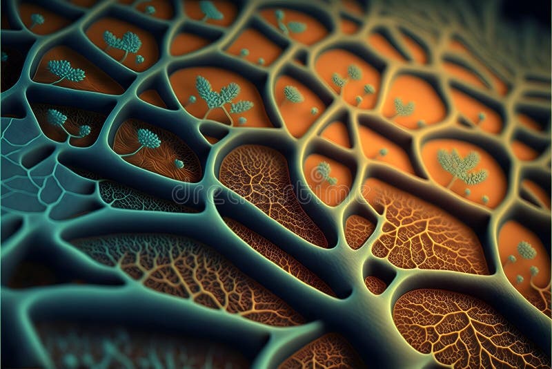 Abstract Biological Close-up Full-frame Macro Background, Neural ...