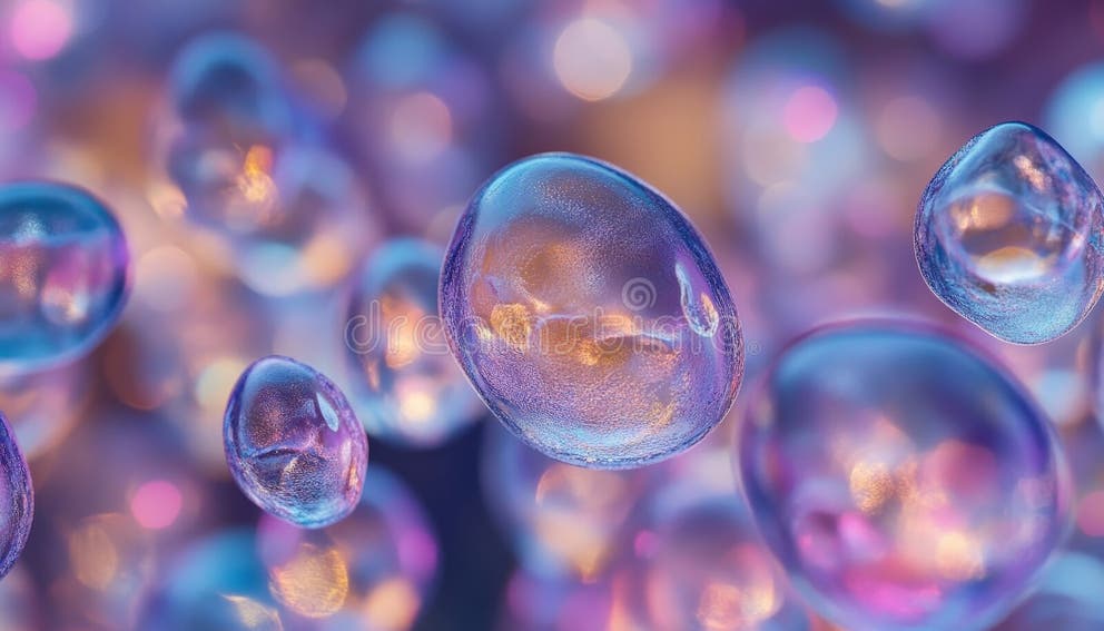 Abstract Biological Microcosm, Microscopic Cells, Bokeh Background ...