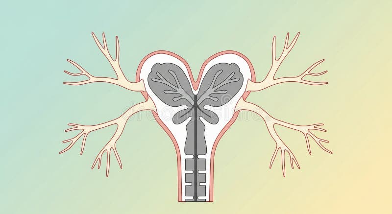Abstract Biological Structure with Branching Tubes, Resembling Lungs or ...