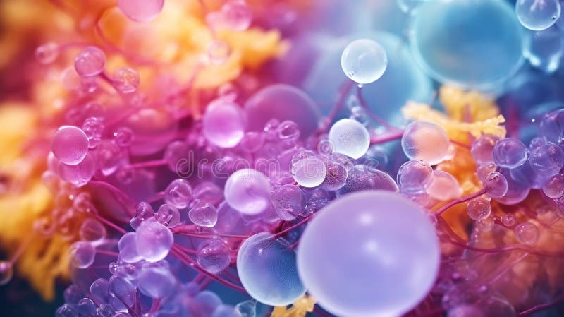 Abstract Biology. Microscopy of Colorful Organic Structures ...