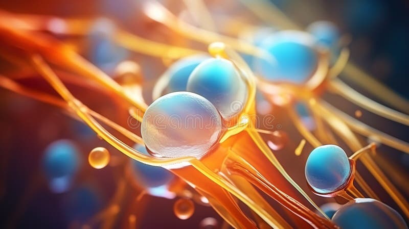 Abstract Biology. Microscopy of Colorful Organic Structures ...