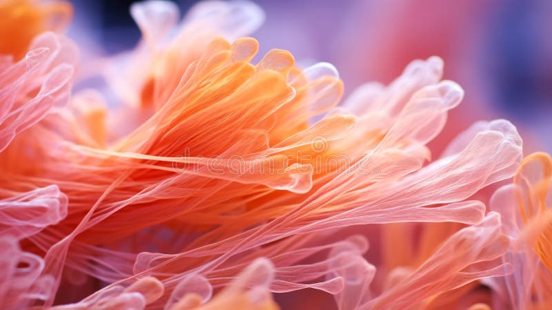 Abstract Biology. Microscopy of Colorful Organic Structures ...