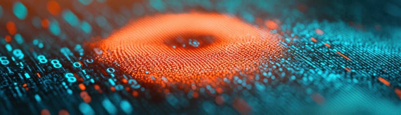 Abstract Biometric Retina Scan with Animated Binary Overlays a Digital ...