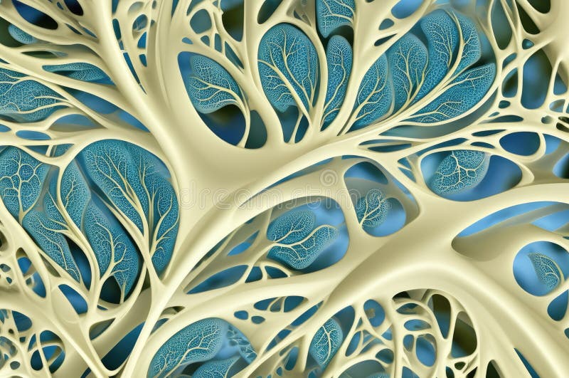 Abstract Biomimetic Pattern with Green Spherical Structures Stock Image ...