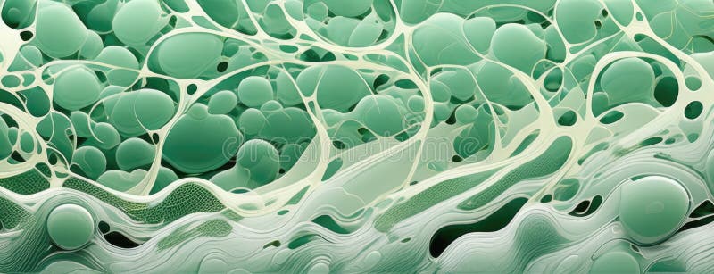 Abstract Biomimetic Pattern with Green Spherical Structures Stock Image ...