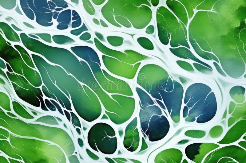 Abstract Biomimetic Pattern with Green Spherical Structures Stock Photo ...
