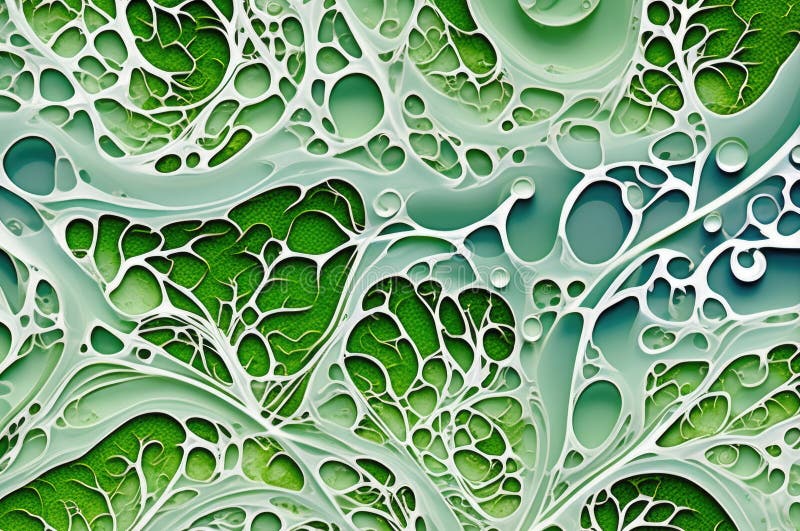 Abstract Biomimetic Pattern with Green Spherical Structures Stock Photo ...