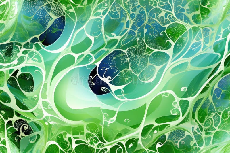 Abstract Biomimetic Pattern with Green Spherical Structures Stock Photo ...