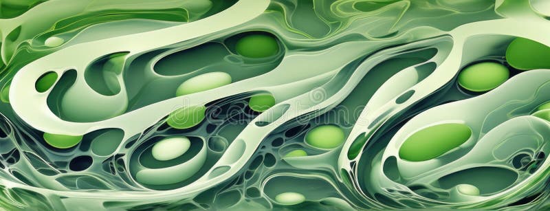 Abstract Biomimetic Pattern with Green Spherical Structures Stock Photo ...
