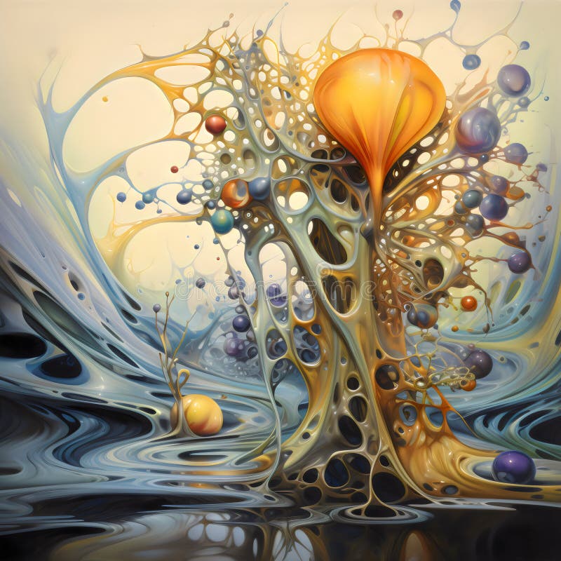 Abstract Biomorphic Art stock illustration. Illustration of flowing ...