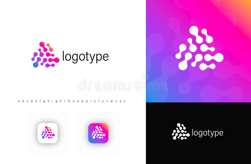 Abstract Biotech Neural Network Logo with Fusion Dots, Symbolizing ...
