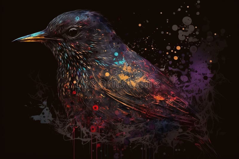 Abstract Bird on a Dark stock illustration. Illustration of city ...