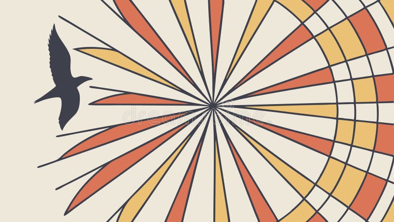 Abstract Bird Flying with Radial Lines, Freedom and Speed, Vector ...
