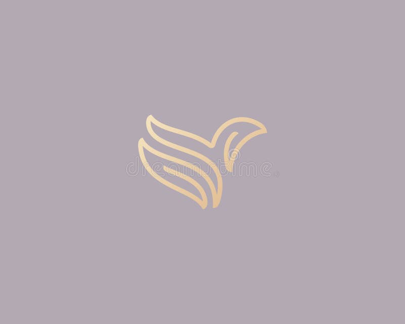 Abstract Bird Logo Design. Premium Linear Dove Freedom Vector Logotype ...