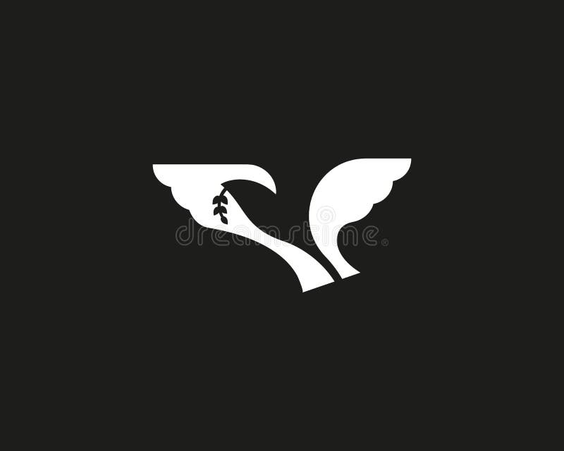 Abstract Bird Negative Space Logotype. Freedom Dove Vector Logo Symbol ...