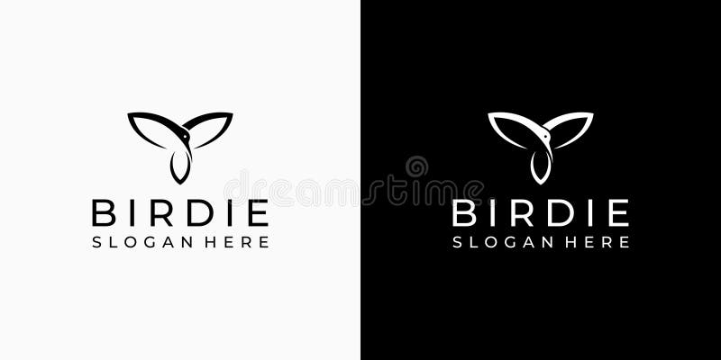 Elegant Black and White Bird Shape Logo Stock Vector - Illustration of ...