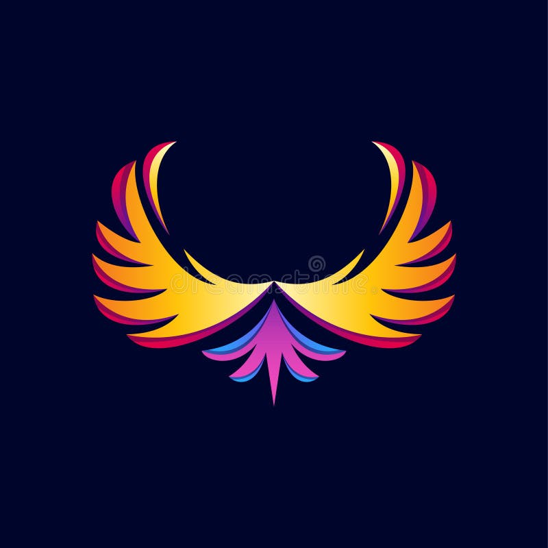 Abstract Bird Wing Colorful Premium Logo Template Stock Vector ...