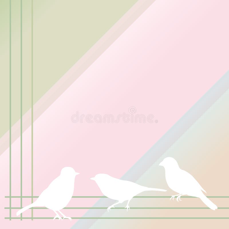Abstract Birds on a Color Background Stock Illustration - Illustration ...