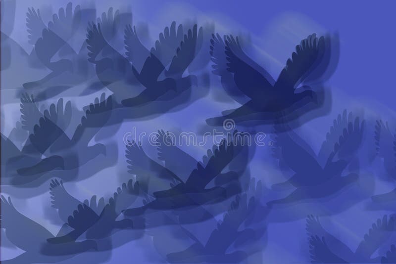 Abstract of Birds in Flight Stock Illustration - Illustration of ...