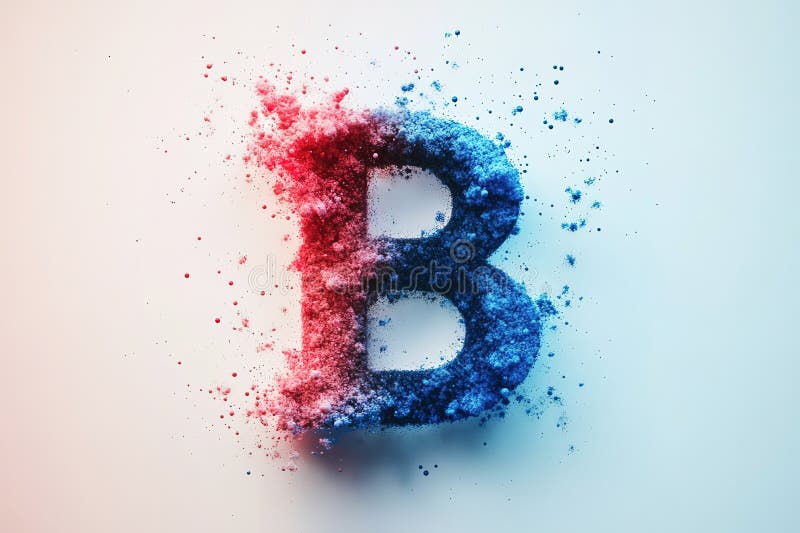 Abstract Bismuth Oxide (BiO3) Molecular Structure: Red and Blue ...
