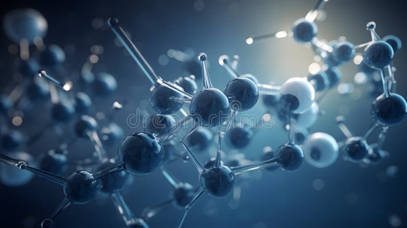 Abstract Black Atom Molecule Structure Stock Illustration ...
