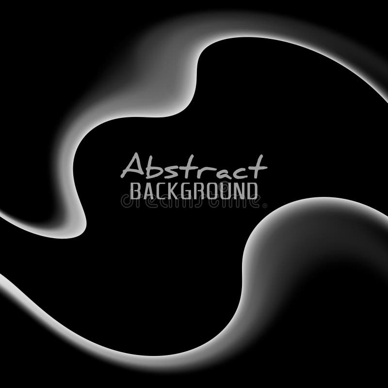 Abstract Black Background with Curved White Lines. Simple Pattern Stock ...