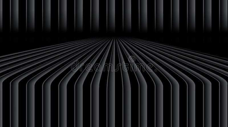 Abstract Black Background with 3D Lines Pattern Stock Vector ...