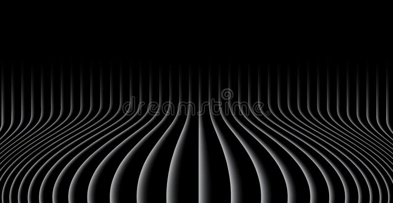 Abstract Black Background with 3D Lines Pattern Stock Vector ...