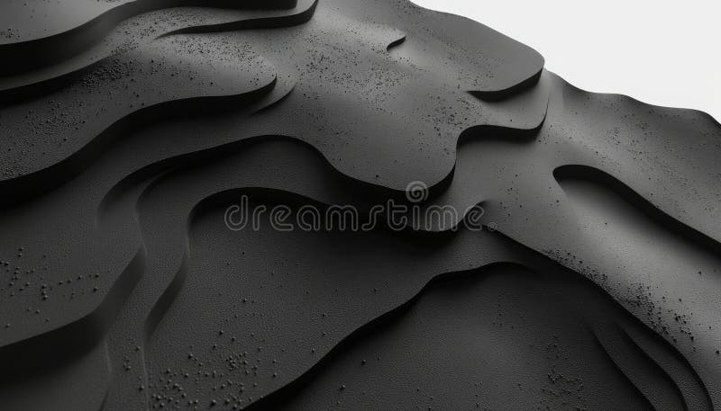 Abstract Black Background, Delicate Layered Textured Design on Curved ...