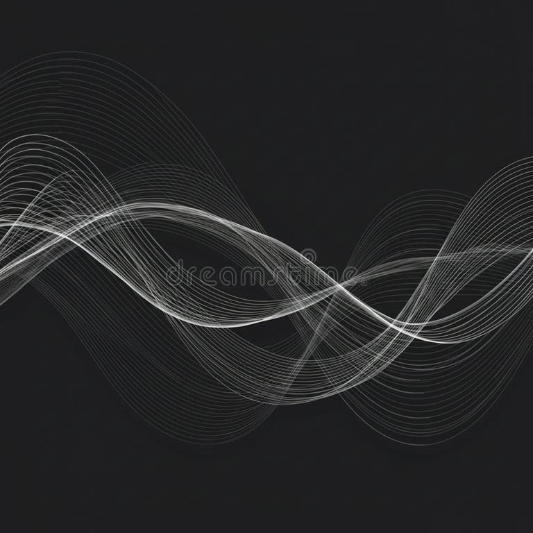 Abstract Black Background Featuring Interweaving, Translucent White ...