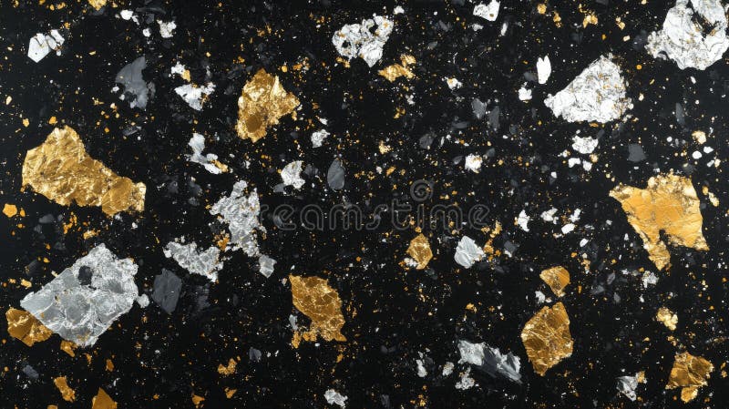 Abstract Black Background with Gold and Silver Flakes Stock ...