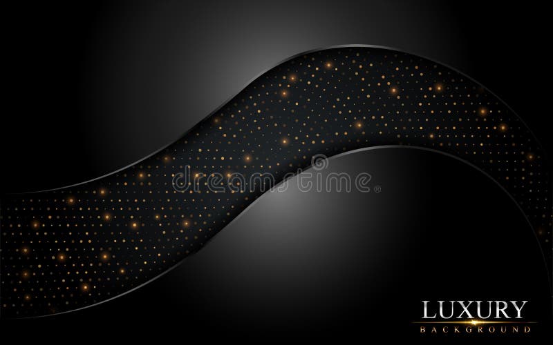 Abstract Black Background with Golden Dots Glitter Combination with ...