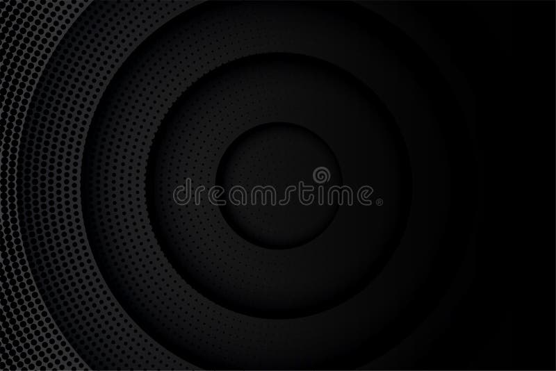 Abstract Black Background with Halftone Pattern and Circles Stock ...