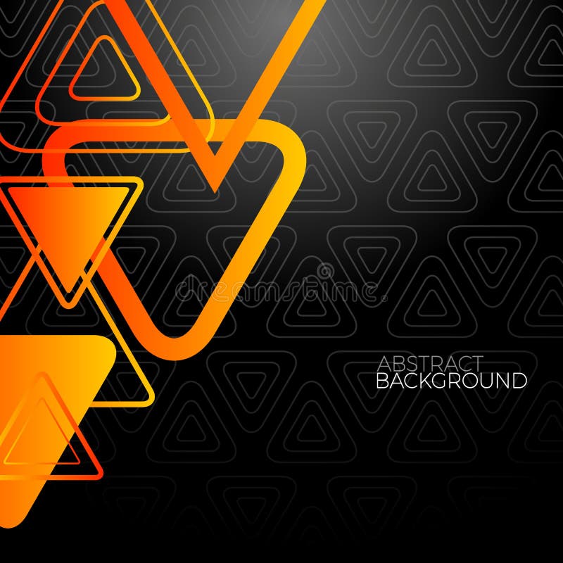 Abstract Black Background with Orange Triangles Stock Vector - Illustration of modern, fire ...