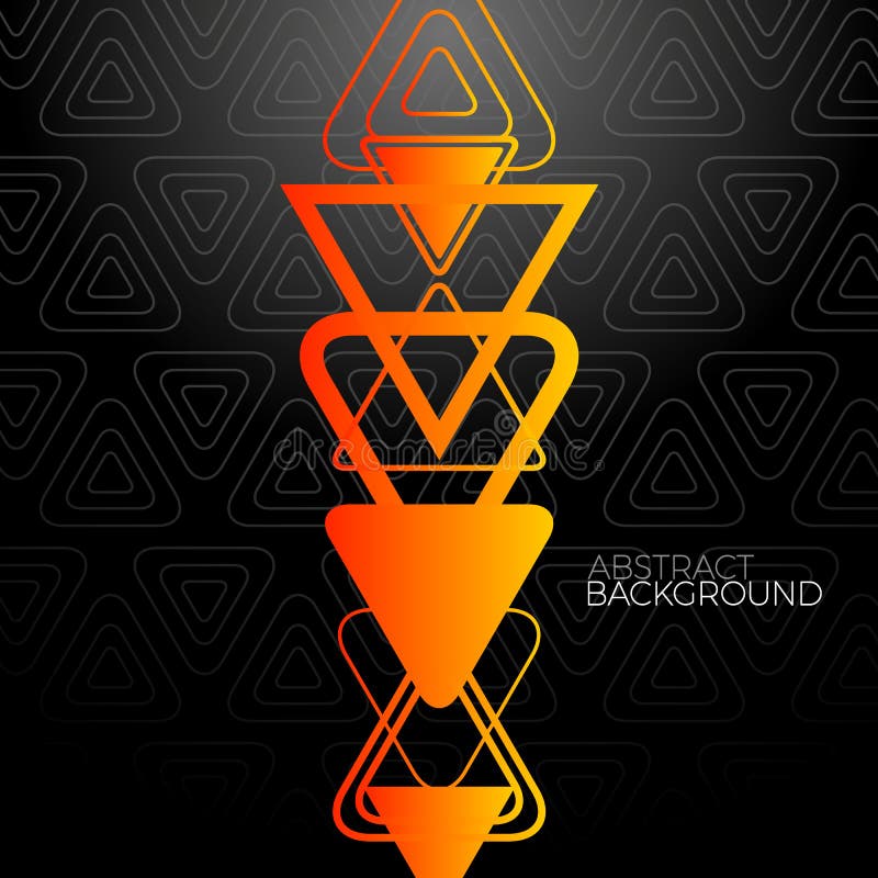 Abstract Black Background with Orange Triangles Stock Vector - Illustration of design ...