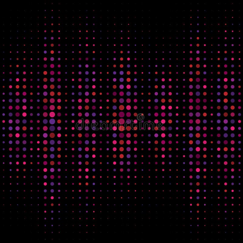 Abstract Black Background with Pink Dots. Halftone Effect, Vector ...