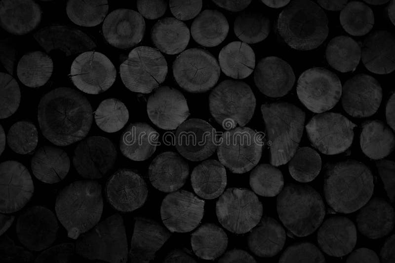 Abstract Black Background with Row of Logs Texture Stock Image - Image ...