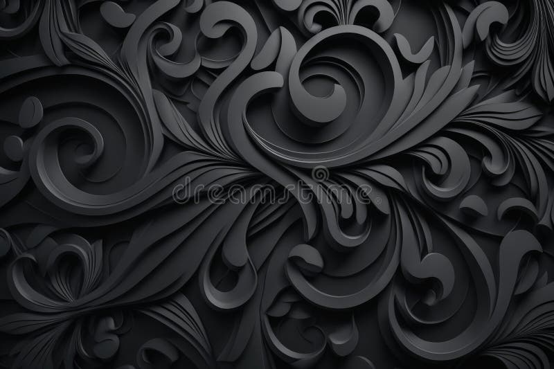 Abstract Black Background with Swirls. Generative AI Stock Illustration ...