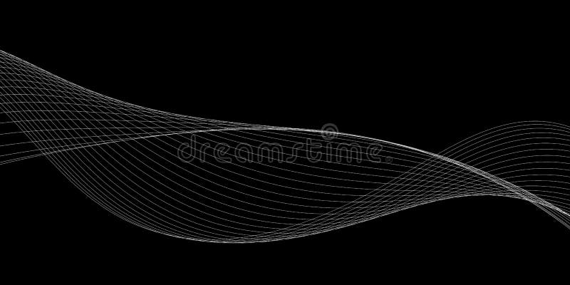 Abstract Black Background with White Wave . Digital Future Technology ...