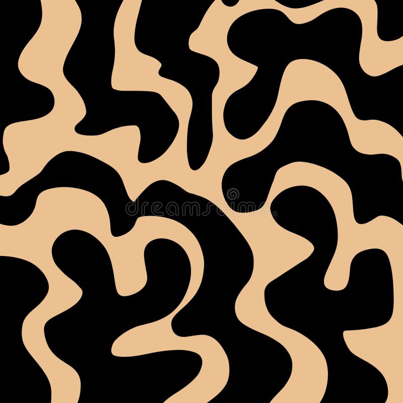 Abstract Black Beige Liquid Swirl Groovy Stripe Y2K Pattern Stock ...