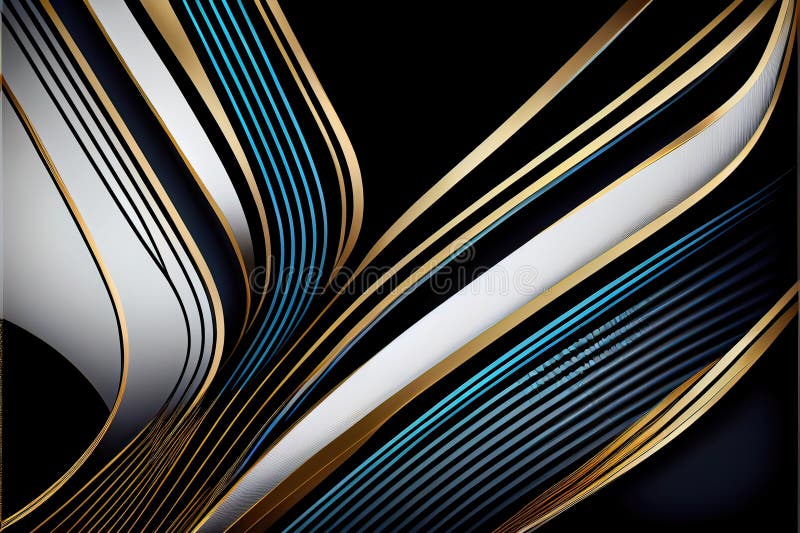 Abstract Black and Blue Background with Wavy Lines. (Ai Generated ...