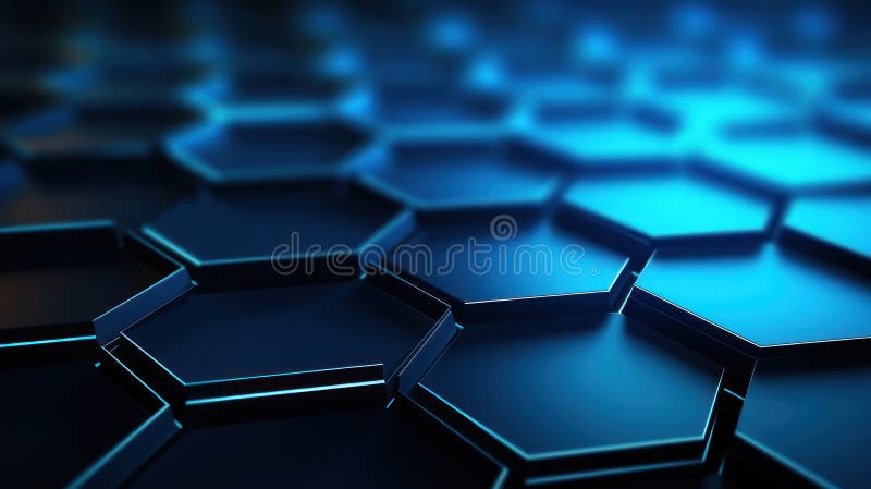 Abstract Black and Blue Hexagonal Background AI Generated Stock ...